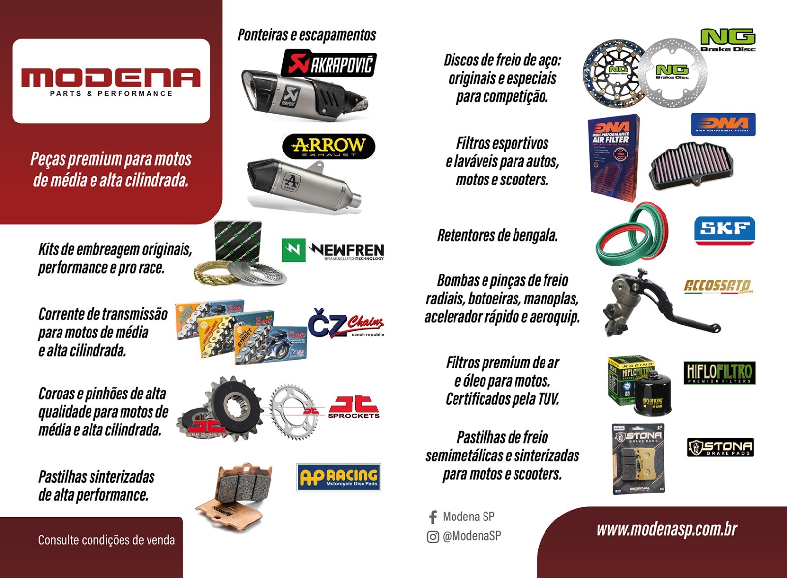 Todas as marcas representadas pela Modena. – Modena